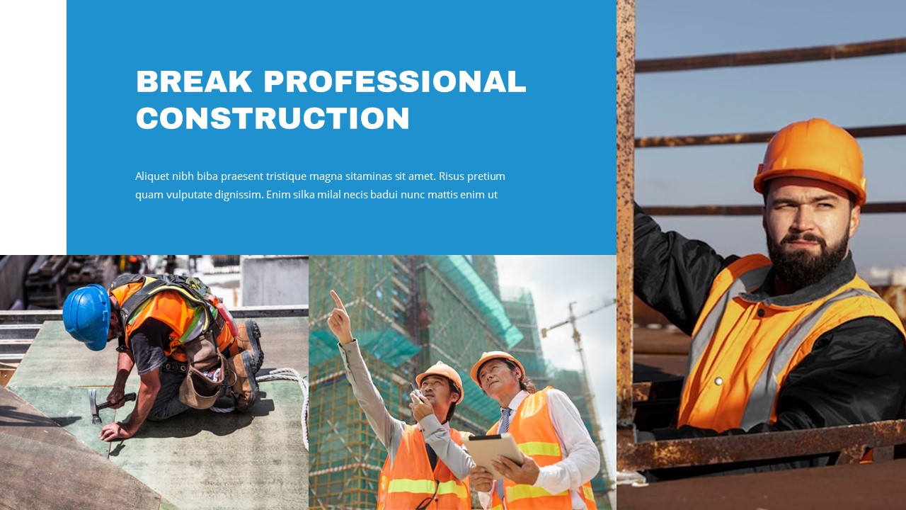 Professional Construction PowerPoint Template, Presentation Templates