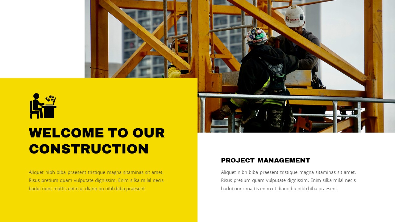 Professional Construction PowerPoint Template, Presentation Templates