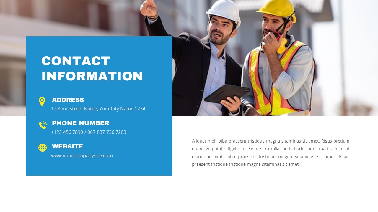Professional Construction PowerPoint Template, Presentation Templates