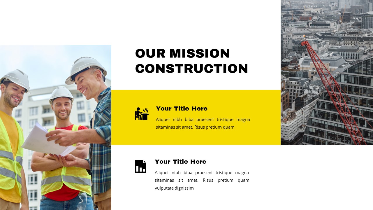 Professional Construction PowerPoint Template, Presentation Templates