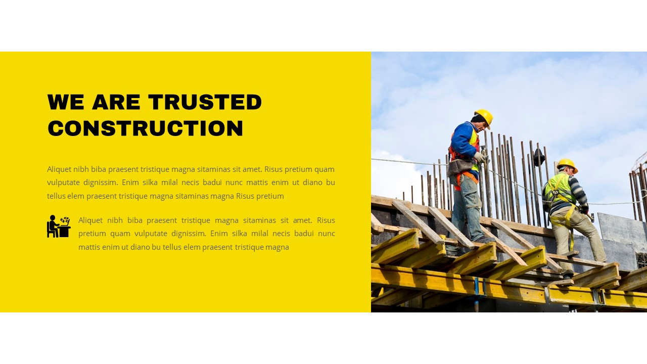 Professional Construction PowerPoint Template, Presentation Templates