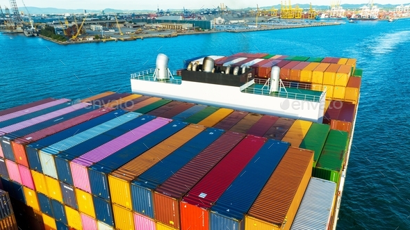 Container ship carry cargo container on the ocean concept logistic ...