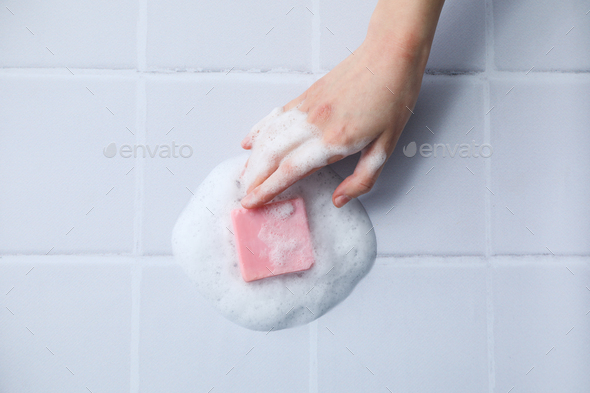 Soap - spa, beauty procedures and skin care concept, top view Stock ...