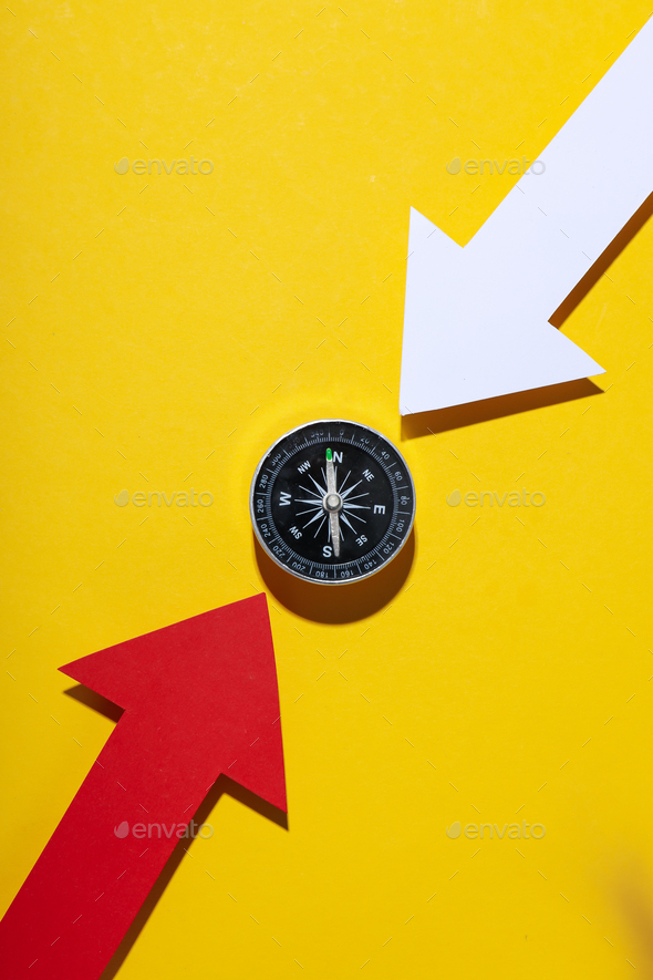 Business navigate concept with compass and arrows Stock Photo by ...