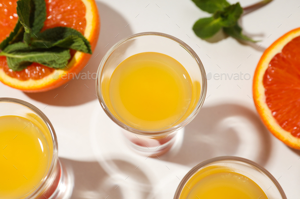 Shot with orange taste, tasty citrus shot concept Stock Photo by ...