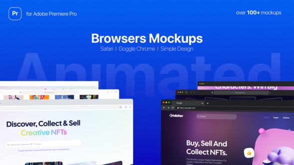 Animated Web Browsers Mockups l MOGRT for Premiere Pro, Premiere Pro ...