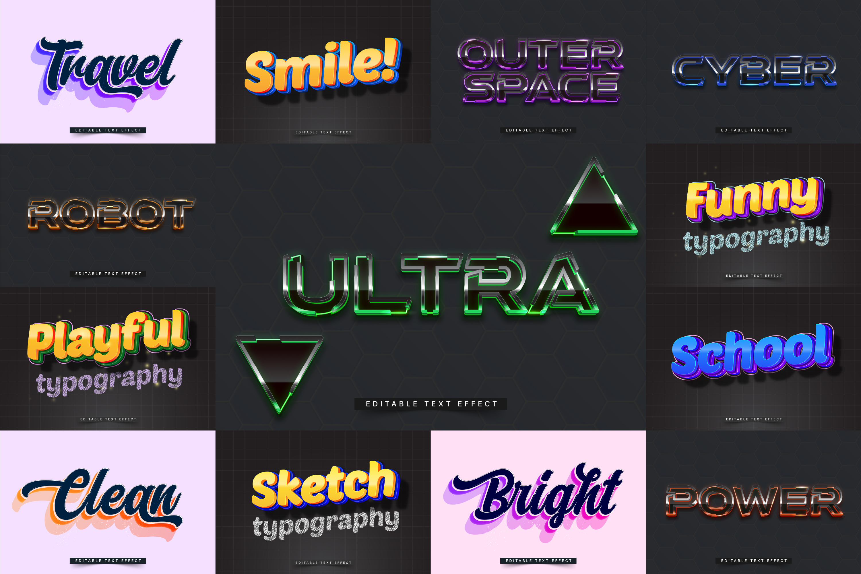 Professional 50 Text Effects For Graphic Design Projects, Add-ons ...