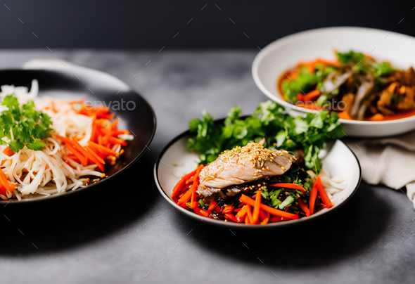 Spicy flavors of Thailand: Jaew bong and fresh vegetables. Stock Photo ...