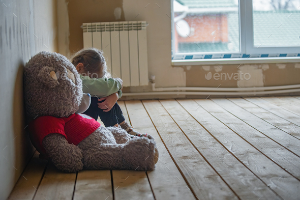 children in frustration in sadness at home with a toy Stock Photo by ...