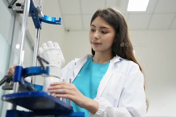 Prosthetics Laboratory, Prosthetics Technician Checking Prosthetic Leg ...