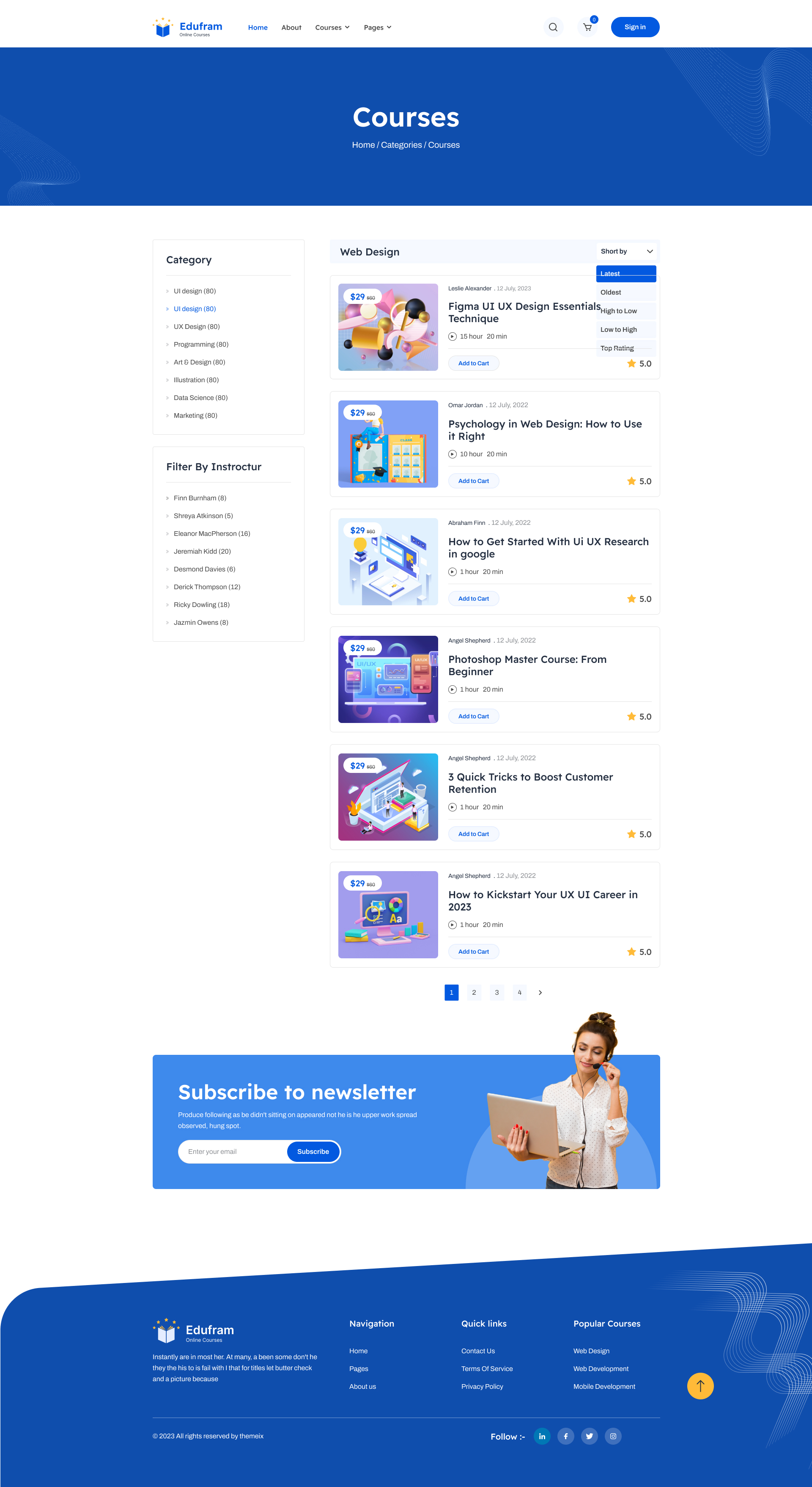 Edufarm - Online Courses & Education LMS Figma UI Template by themeix
