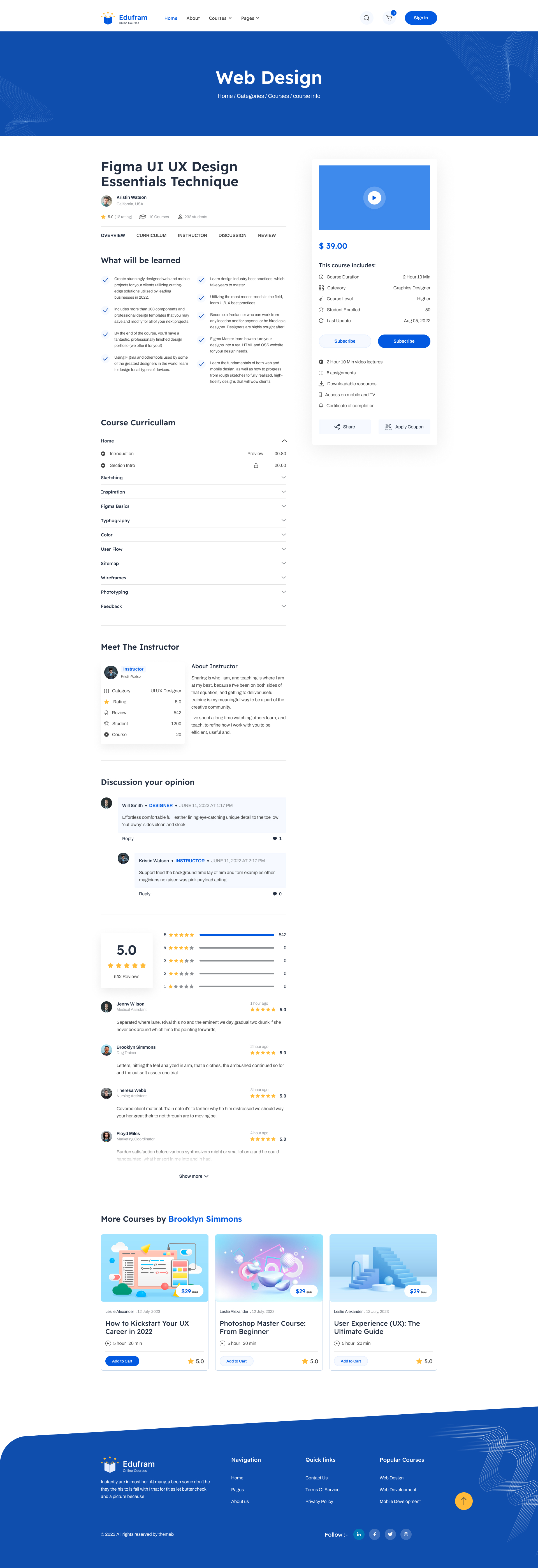 Edufarm - Online Courses & Education LMS Figma UI Template by themeix