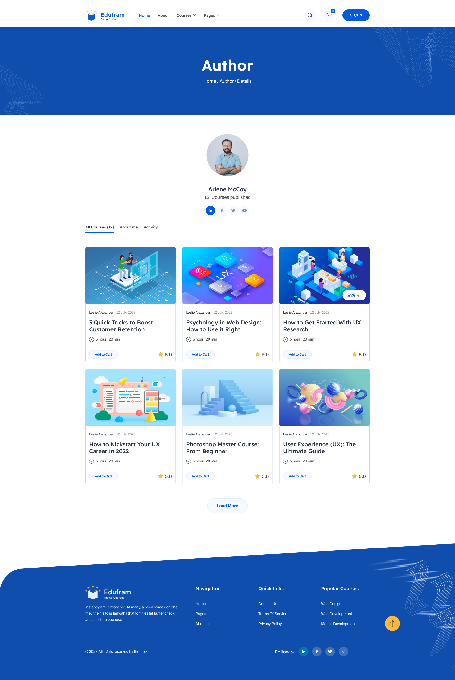 Edufarm - Online Courses & Education LMS Figma UI Template by themeix