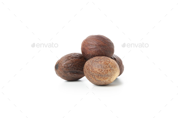 Shea nuts for making shea butter isolated on white background Stock ...