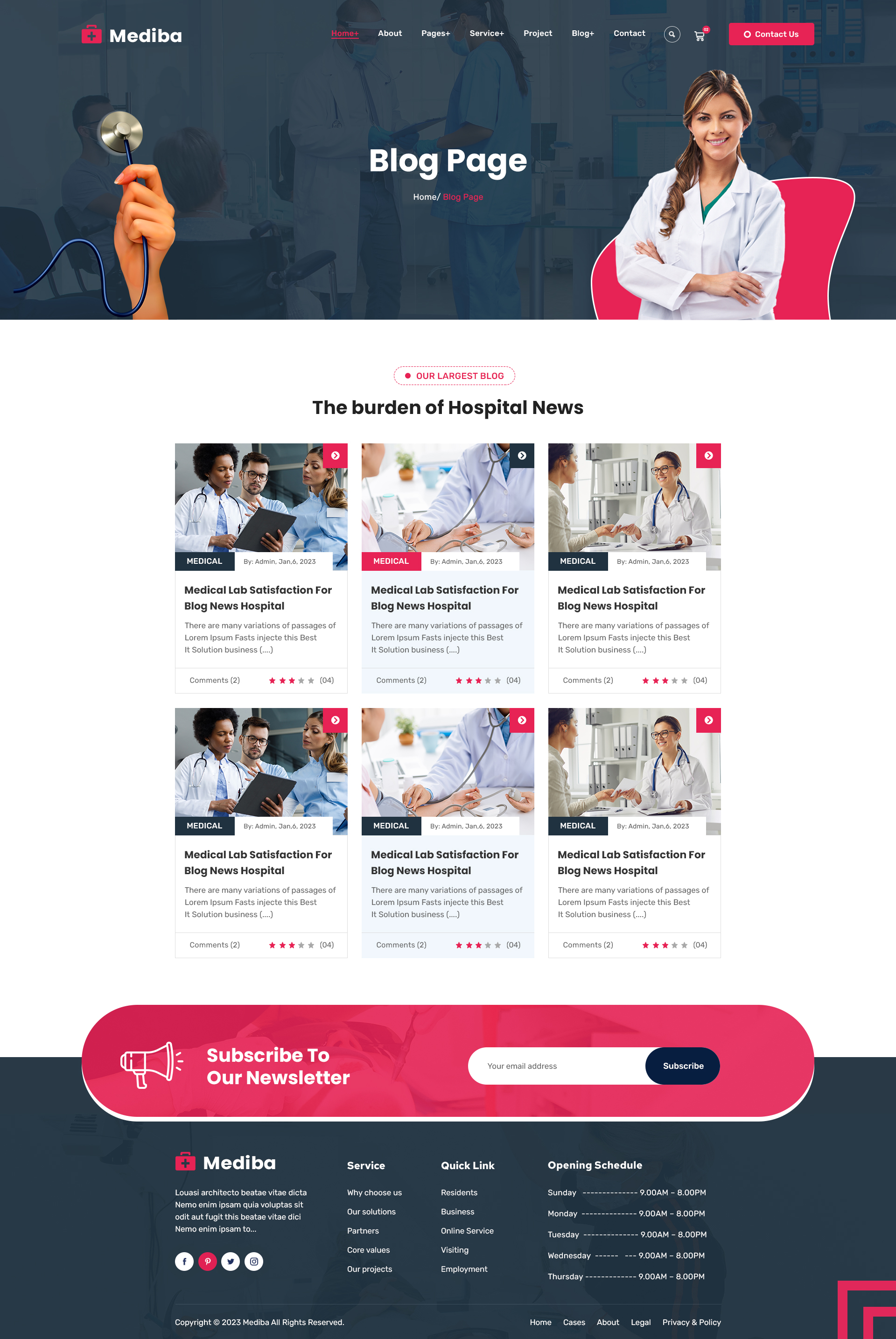 Mediba - Health & Medical PSD Template. by sgcreation | ThemeForest