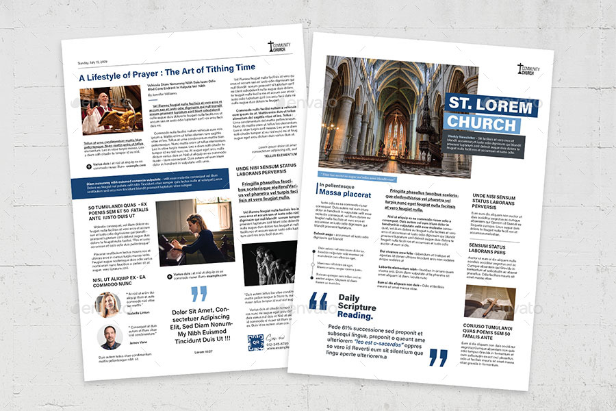 Church Newsletter Template, Print Templates | GraphicRiver