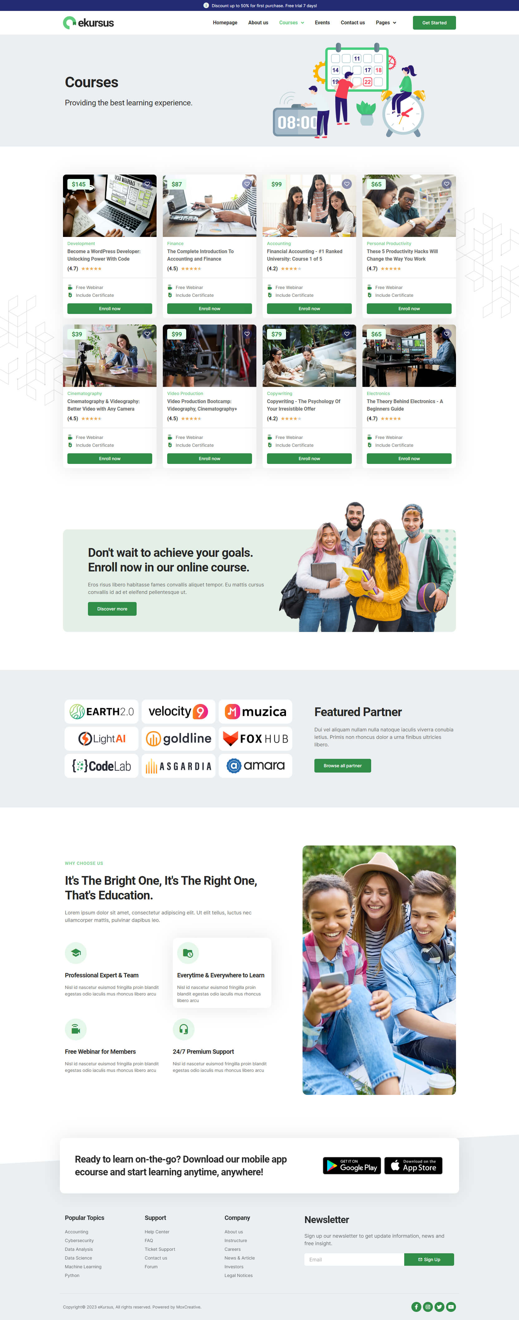 eKursus - Online Course & Education Elementor Template Kit by moxcreative