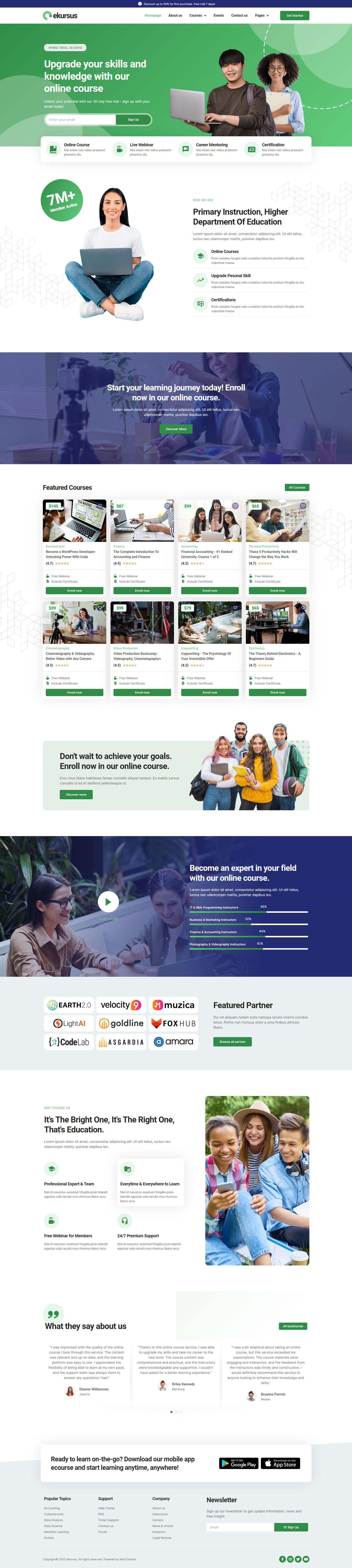 eKursus - Online Course & Education Elementor Template Kit by moxcreative