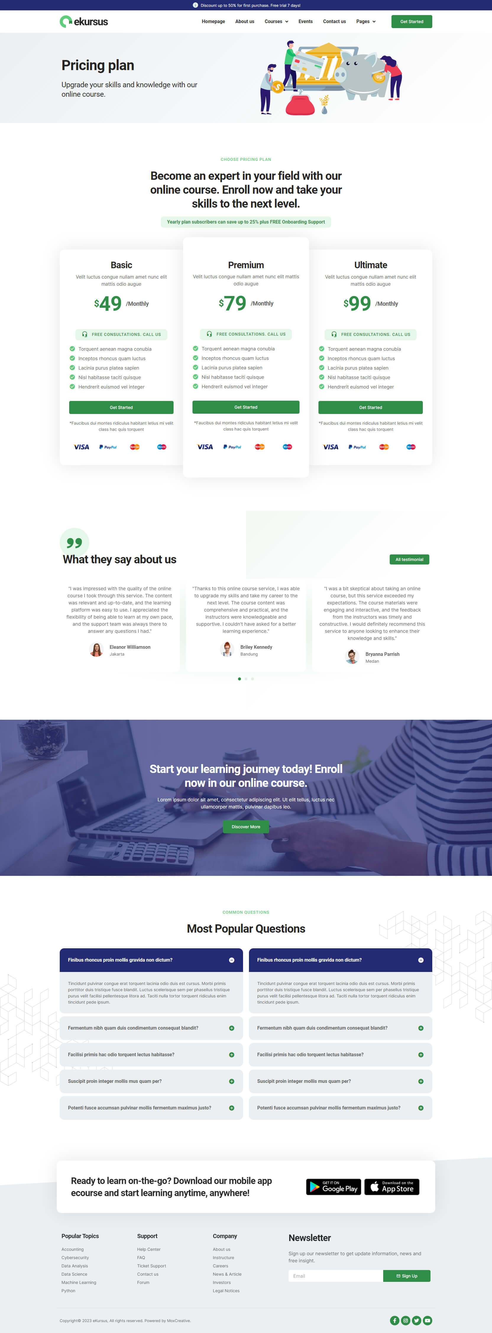 eKursus - Online Course & Education Elementor Template Kit by moxcreative