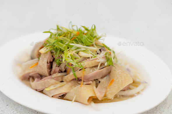 Taiwanese style steamed crystal chicken Stock Photo by leungchopan