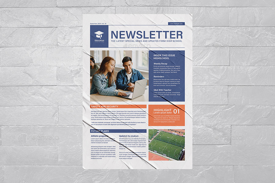 Education Newsletter Template, Print Templates | GraphicRiver