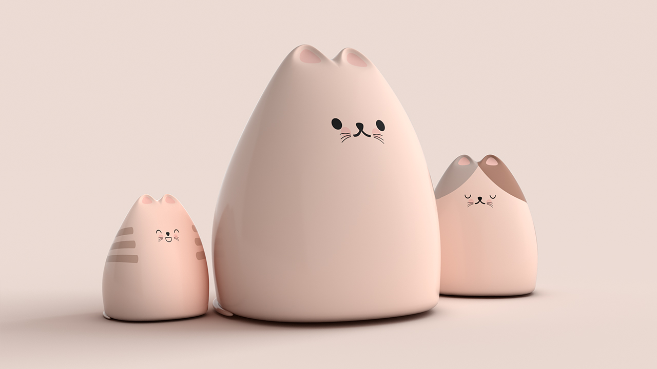 3 Decorative Round Cats 3D Models by Abdelrahman_El-masry | 3DOcean