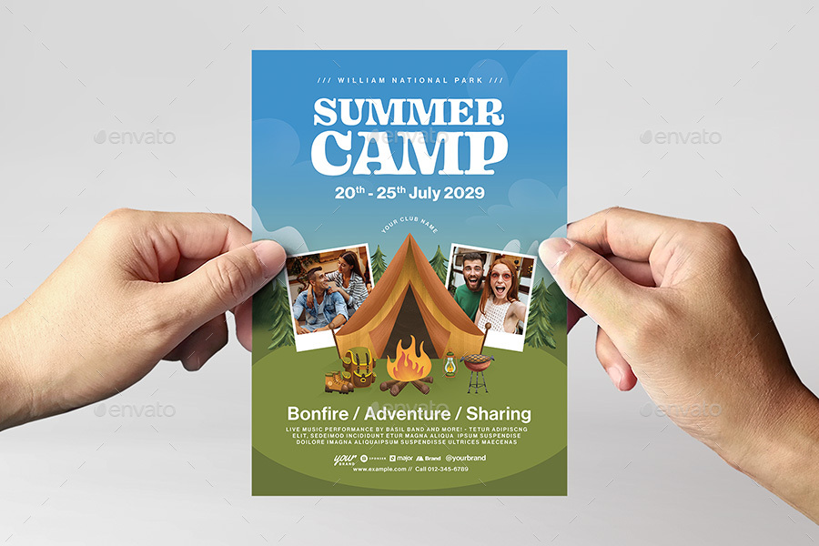Summer Camp Flyer Template, Print Templates | GraphicRiver
