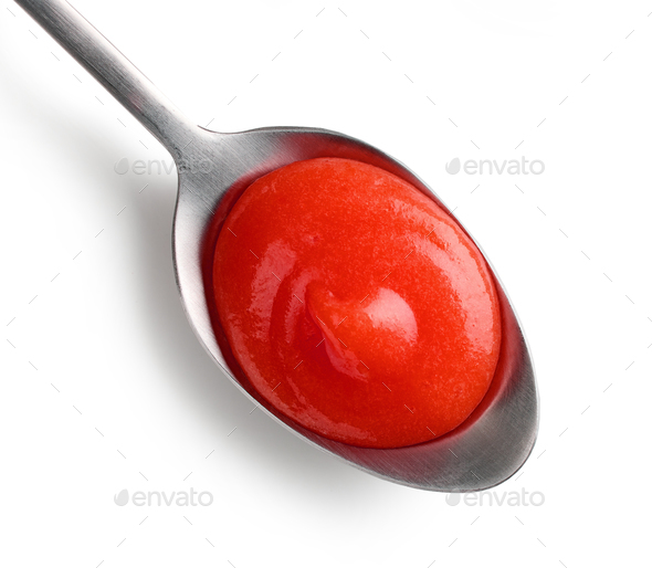 spoon of tomato puree Stock Photo by magone | PhotoDune