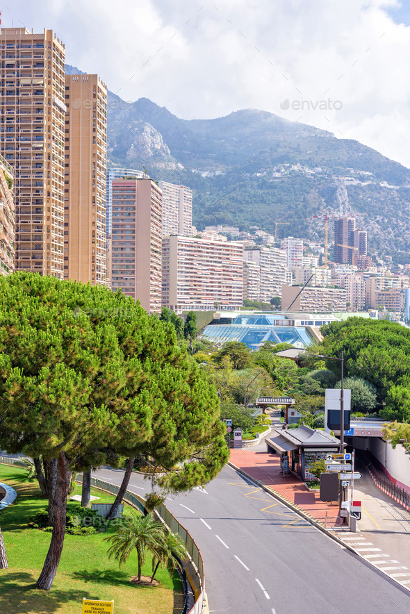 Beautiful daylight view to Monaco city big buildings in France. Big ...