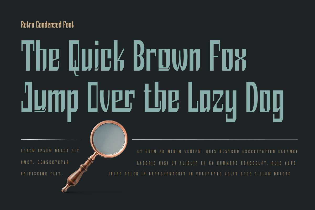 Koondim – Retro Condensed Font, Fonts | GraphicRiver