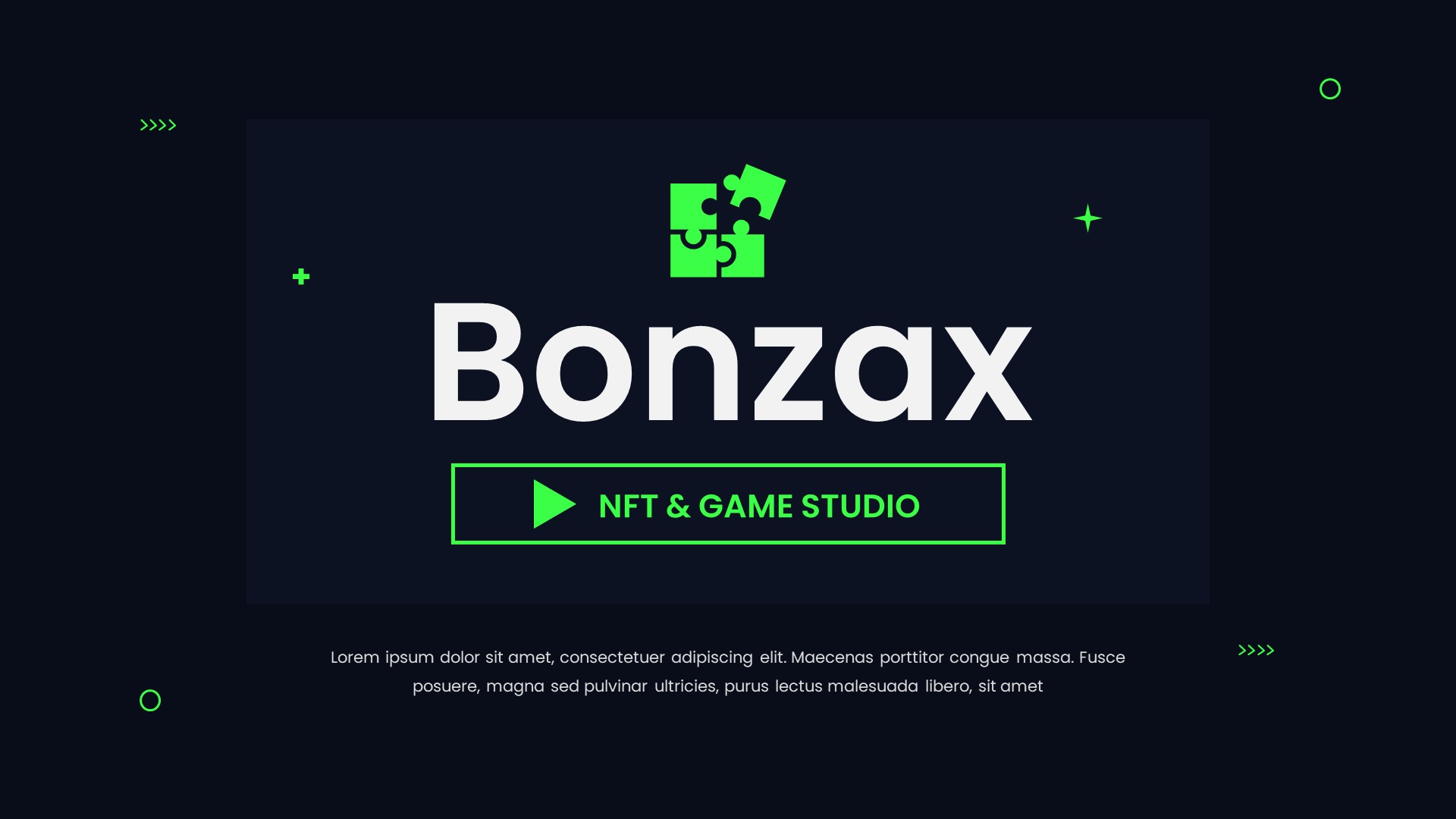 Bonzax - NFT & Game Studio Powerpoint Template, Presentation Templates