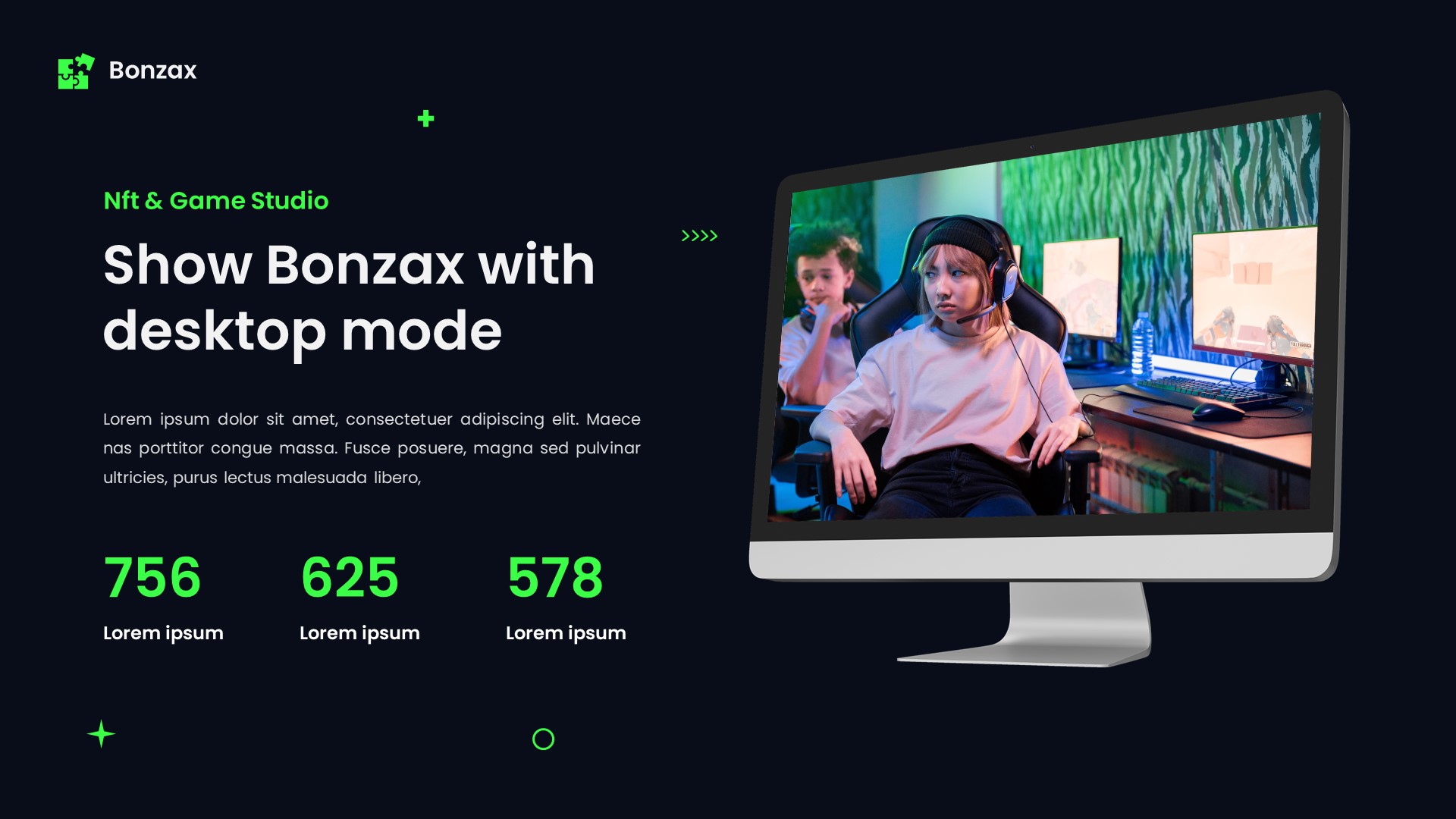 Bonzax - NFT & Game Studio Powerpoint Template, Presentation Templates