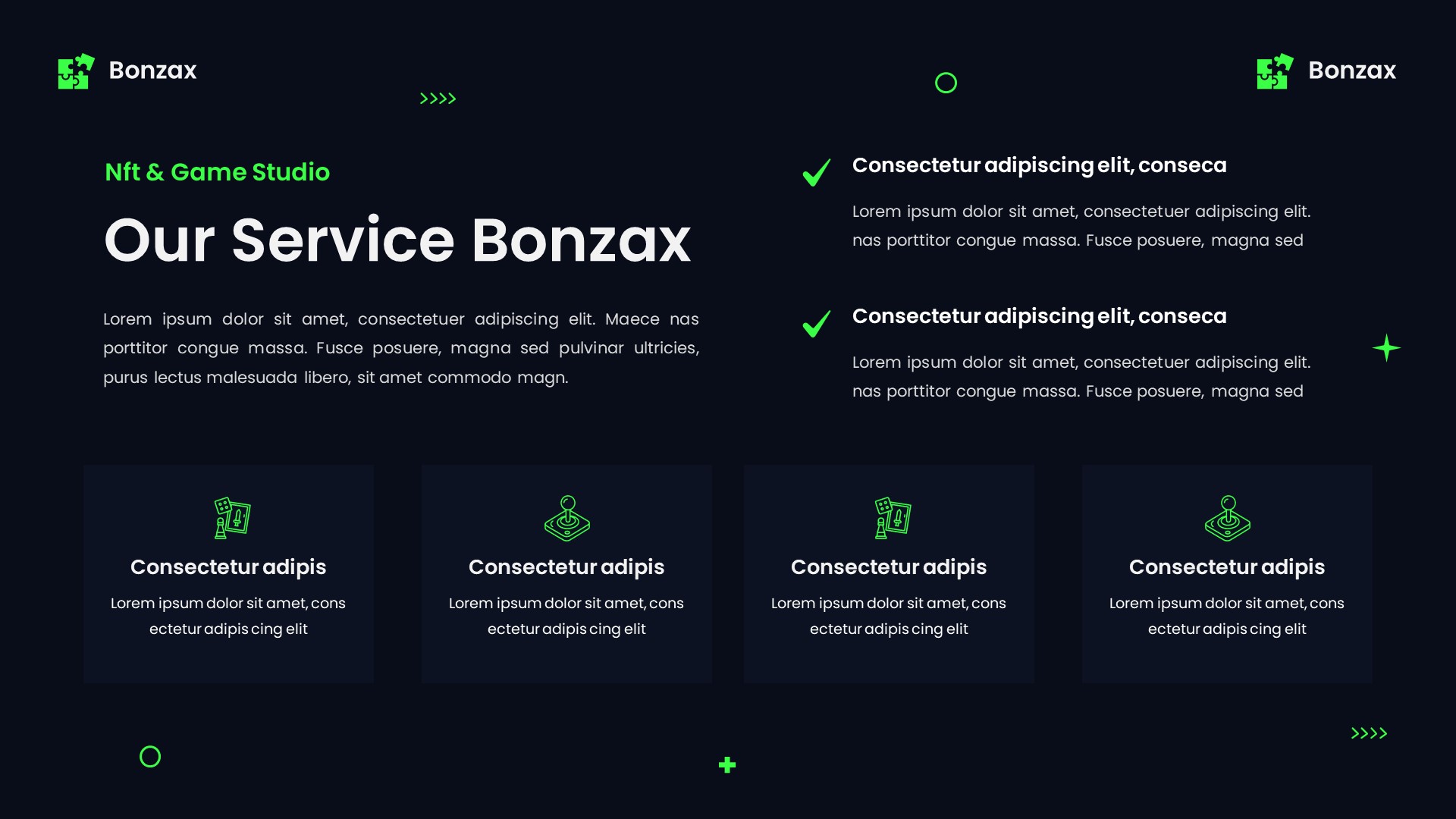 Bonzax - NFT & Game Studio Google Slides Template, Presentation Templates