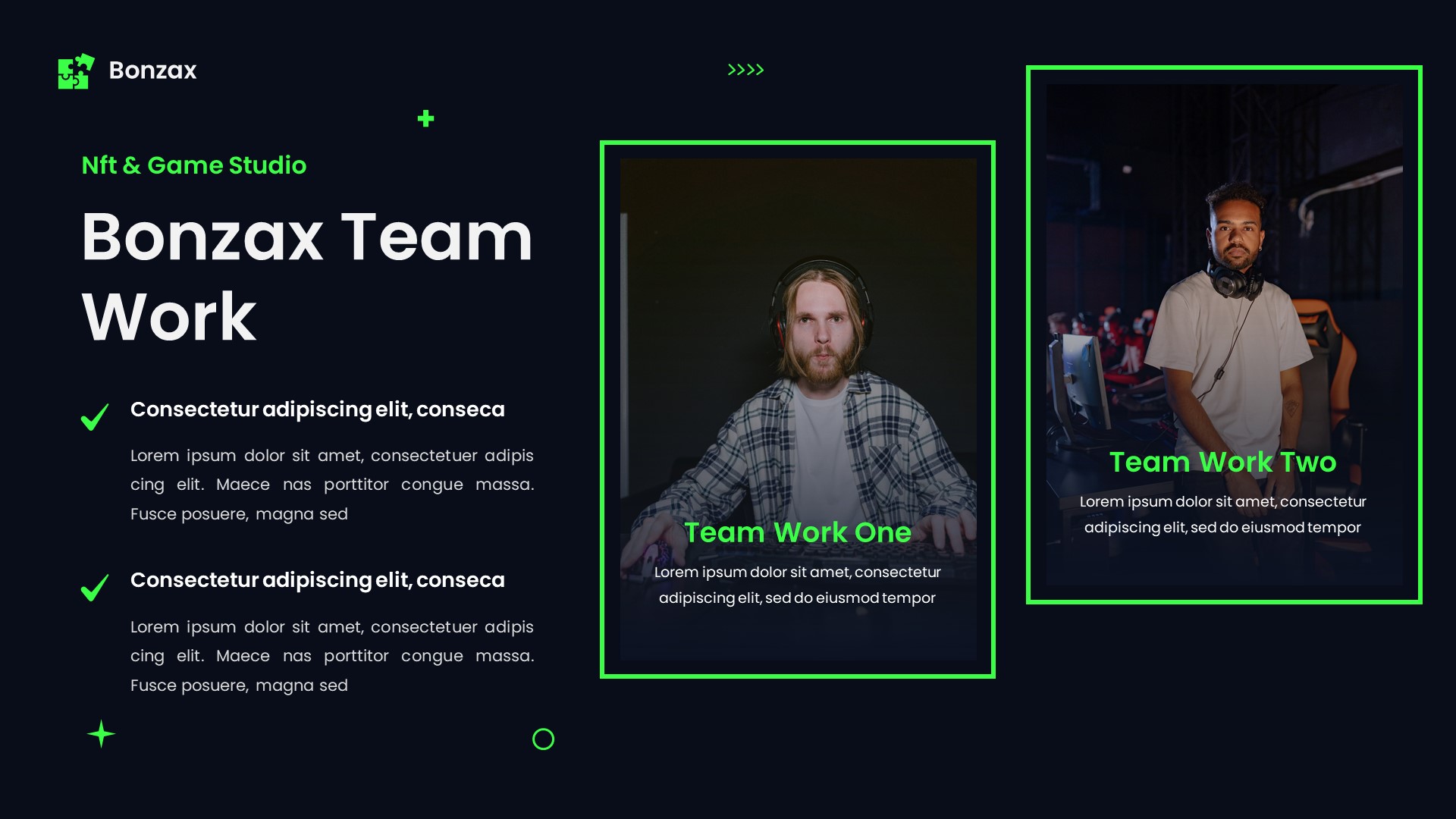 Bonzax - NFT & Game Studio Google Slides Template, Presentation Templates