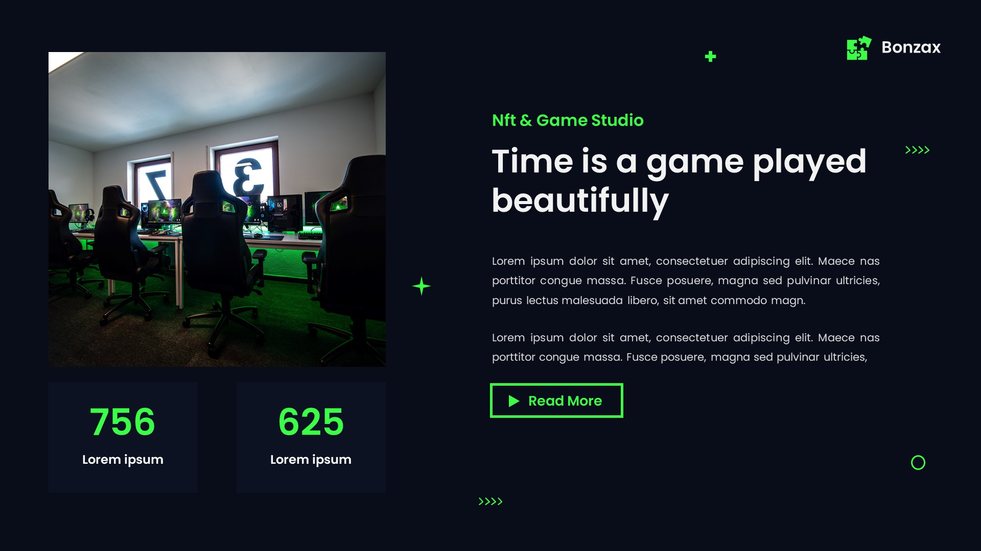 Bonzax - NFT & Game Studio Google Slides Template, Presentation Templates