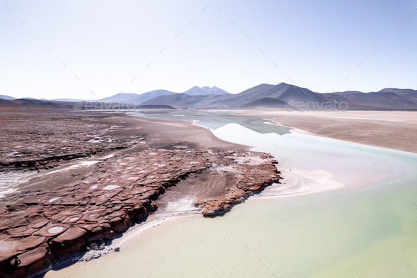 Piedras Rojas Red Rocks Lagoon in San Pedro de Atacama Chile Stock ...