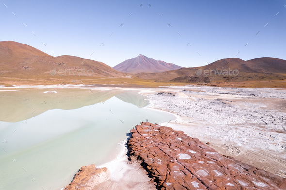 Piedras Rojas Red Rocks Lagoon in San Pedro de Atacama Chile Stock ...