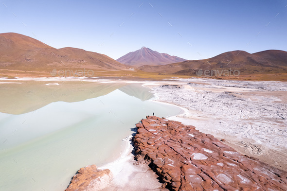 Piedras Rojas Red Rocks Lagoon in San Pedro de Atacama Chile Stock ...