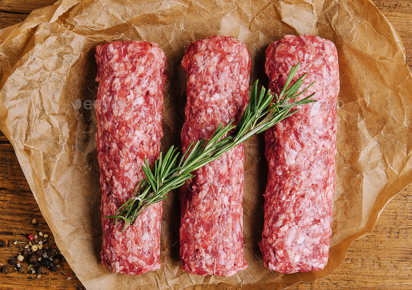 Traditional romanian mititei, pork meat rolls Stock Photo by AntAlexStudio