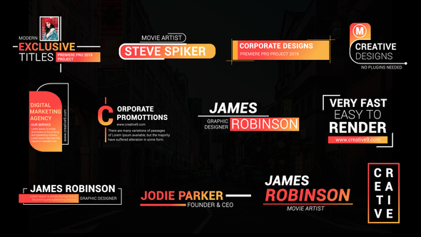 Modern Lower Third Titles, Premiere Pro Templates | VideoHive