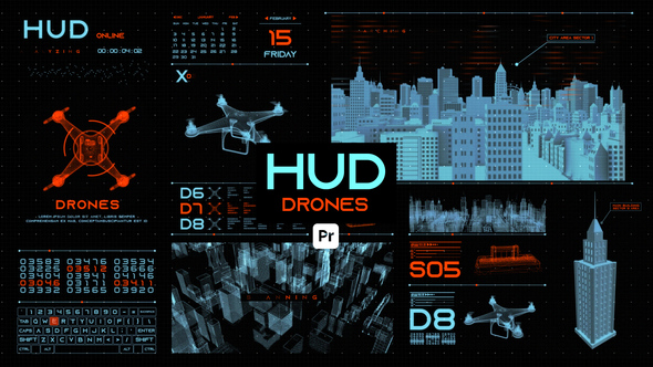 HUD Drones for Premiere Pro, Premiere Pro Templates | VideoHive