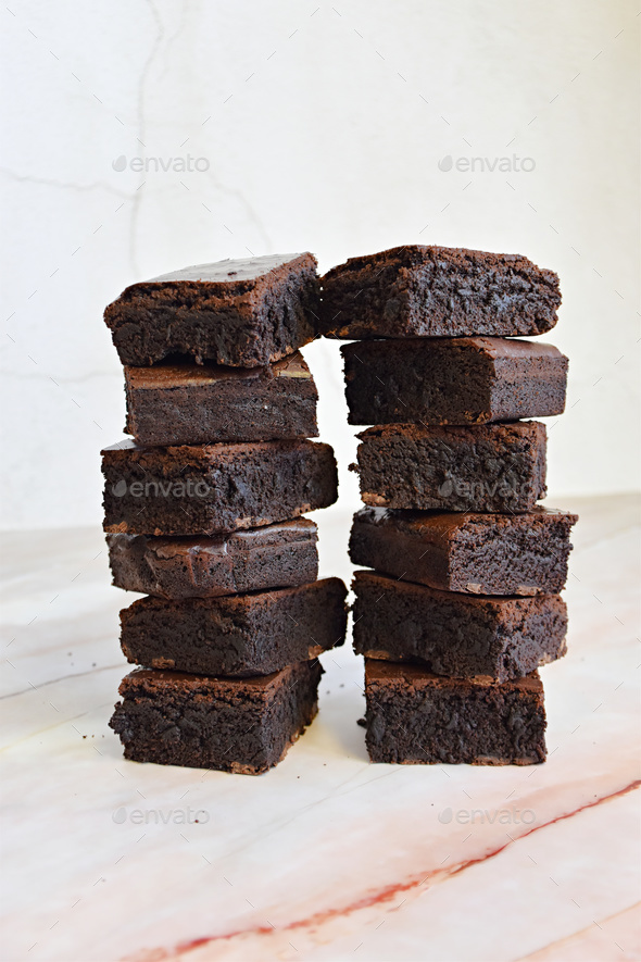 twin tower stacks of brownies Stock Photo by andreajoseph2011 | PhotoDune