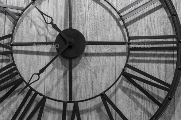 Part of the wall clock. Front view, indoors horizontal shot. Stock ...