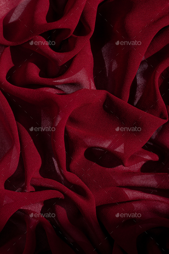 Smooth elegant burgundy chiffon fabric background. Dark red wine silk ...