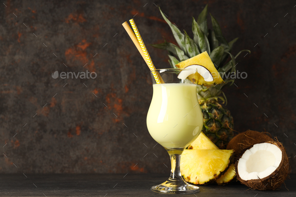 Fresh summer cocktail - Pina colada, fresh summer drink concept Stock ...