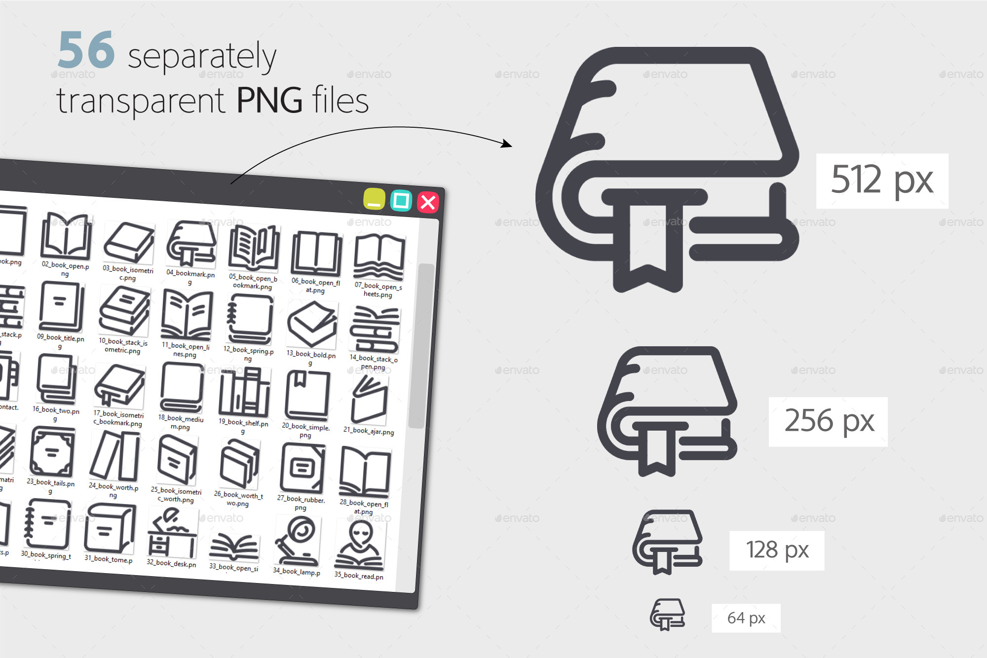 Book Line Icons Set, Icons | GraphicRiver
