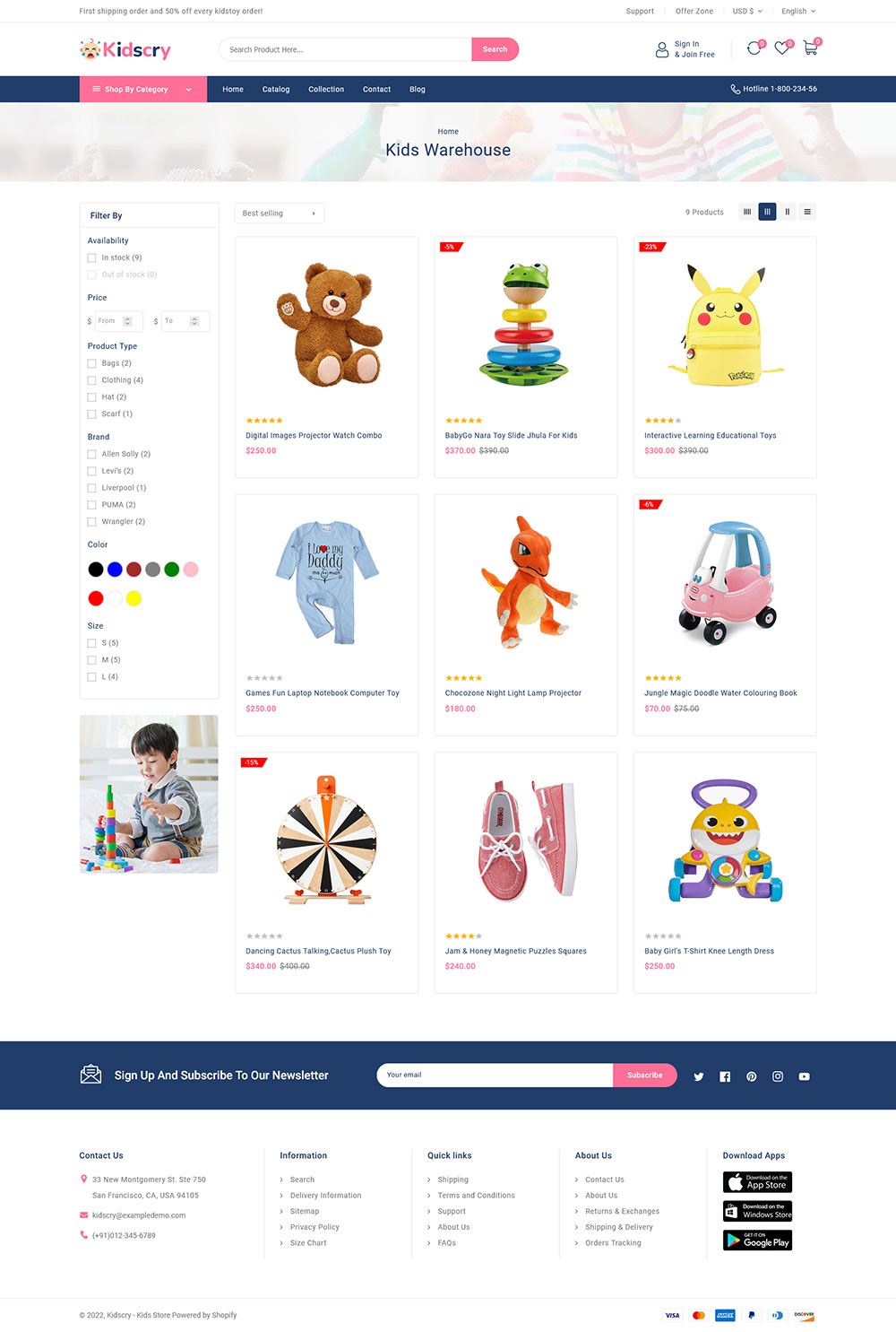 Kidscry - Kids Toy & Cloth Store Shopify 2.0 Responsive Theme by codezeel