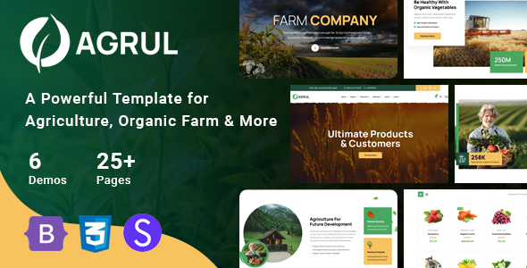 Agrul - Organic Farm Agriculture Template by validthemes | ThemeForest