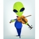 Cartoon Character Alien - Violinist, Vectors | GraphicRiver