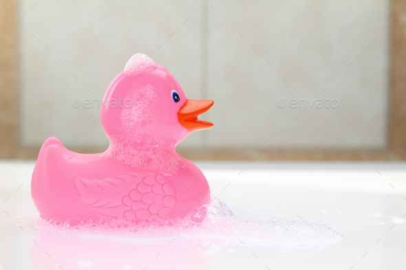 Pink rubber duck in bath foam Stock Photo by rawf8 | PhotoDune